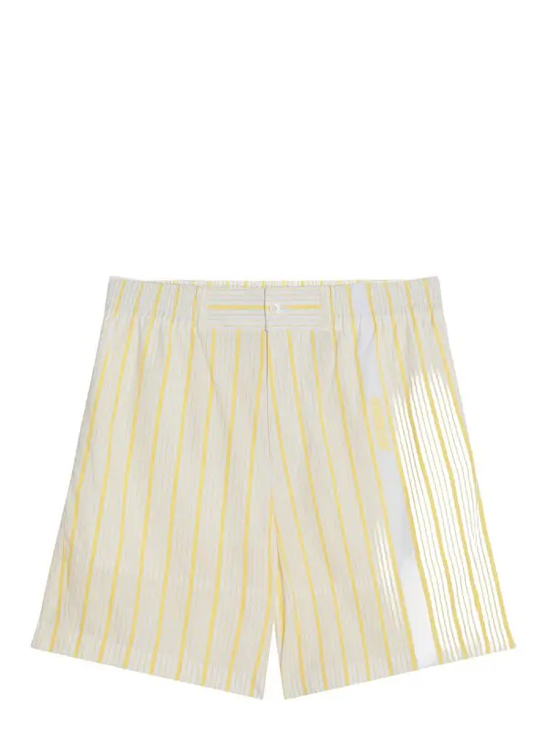Jacquemus Striped Bermuda Shorts With Logo - White