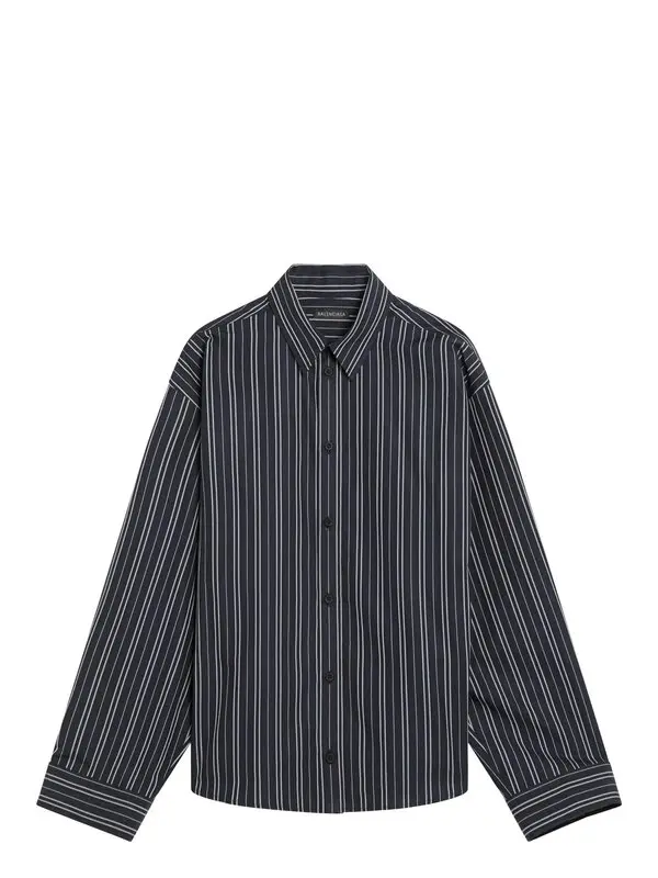Balenciaga Striped Cotton Shirt - Blue