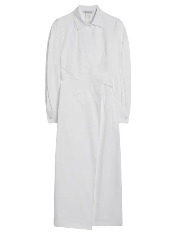 Max Mara Shirt Dress In Stretch Cotton Twill - White