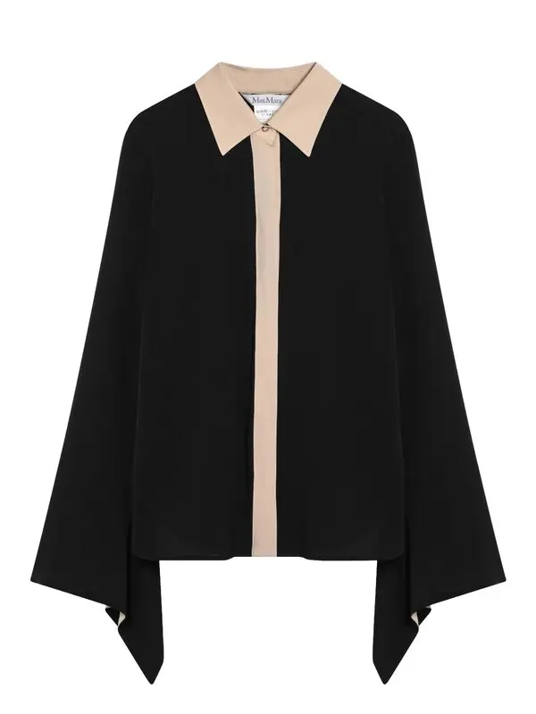 Max Mara Silk Colour Block Shirt - Black
