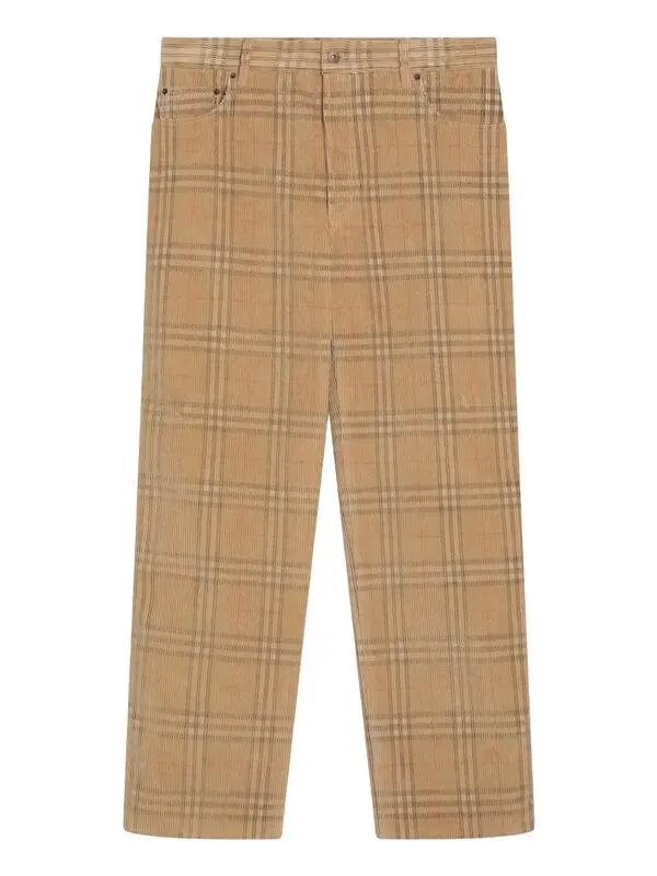 Burberry Check Corduroy Trousers - Beige