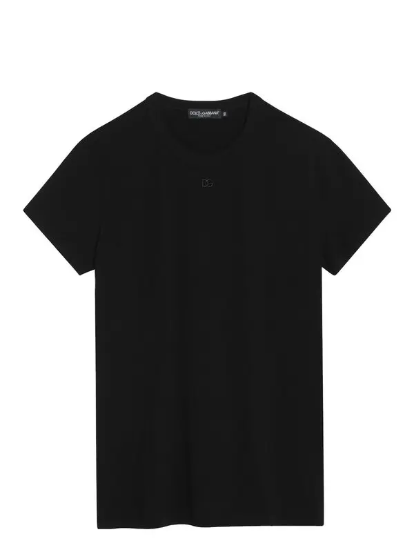 Dolce & Gabbana T-shirt With Logo Embroidery - Black