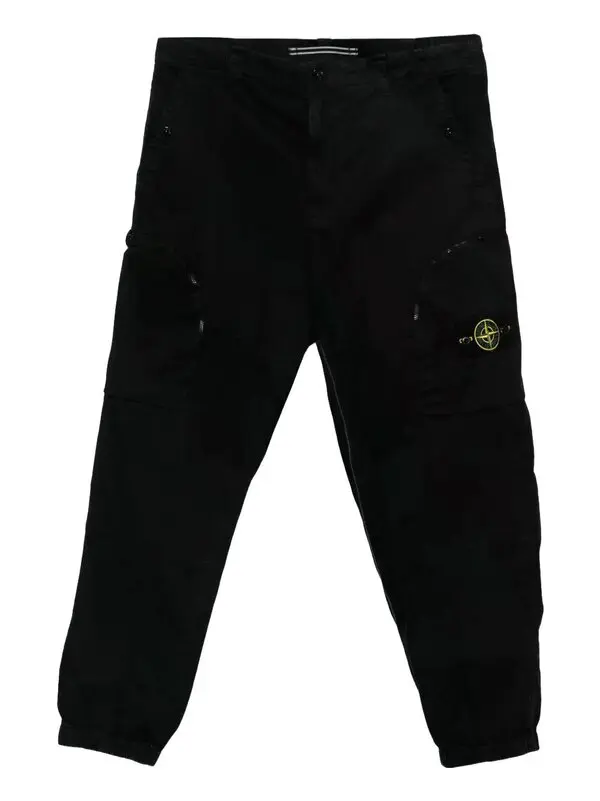 Stone Island Straight-leg Cargo Trousers - Black