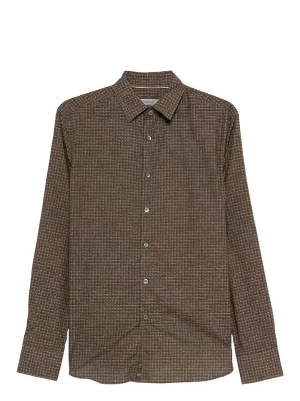 Canali Checked Shirt - Brown