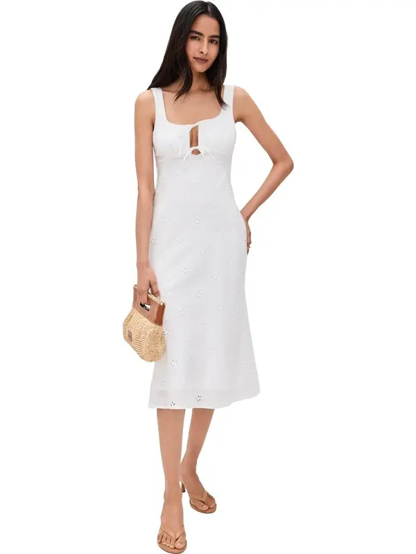 NIA Shane Midi Dress - White