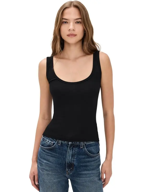 Cotton Citizen Verona Scoop Neck Tank - Jet Black
