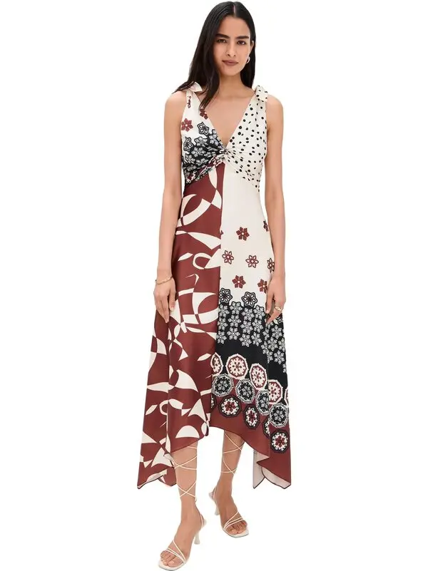 Tanya Taylor Mabel Maxi Dress - Cream/deep Clay Multi