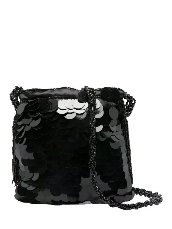 P.a.r.o.s.h Beaded Tassel Crossbody Bag - Black