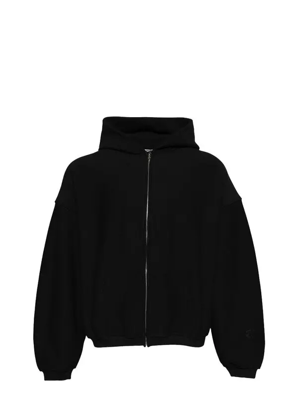 Alexander Wang Zip-up Hoodie With Matte Star Logo - Black