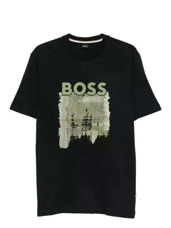 BOSS Logo-print Graphic T-shirt - Black