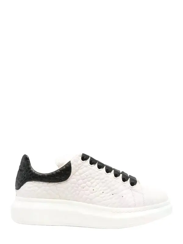 Alexander McQueen Oversized Textured Leather Sneakers - White