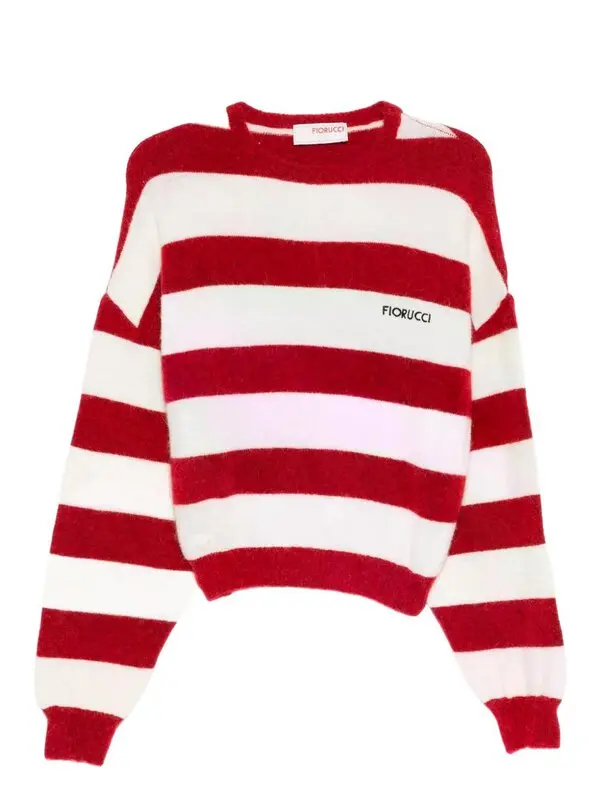 Fiorucci Striped Crew-neck Jumper - Red