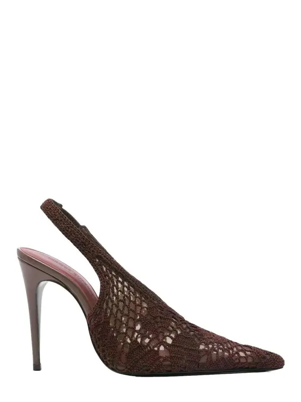 Magda Butrym 100mm Slingback Knitted Pumps - Brown