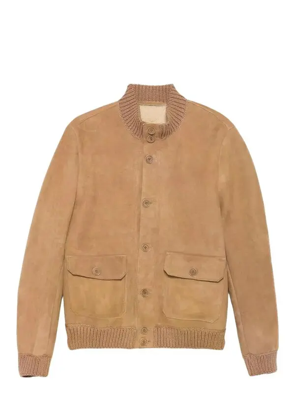 SALVATORE SANTORO Button-fastening Suede Jacket - Neutrals