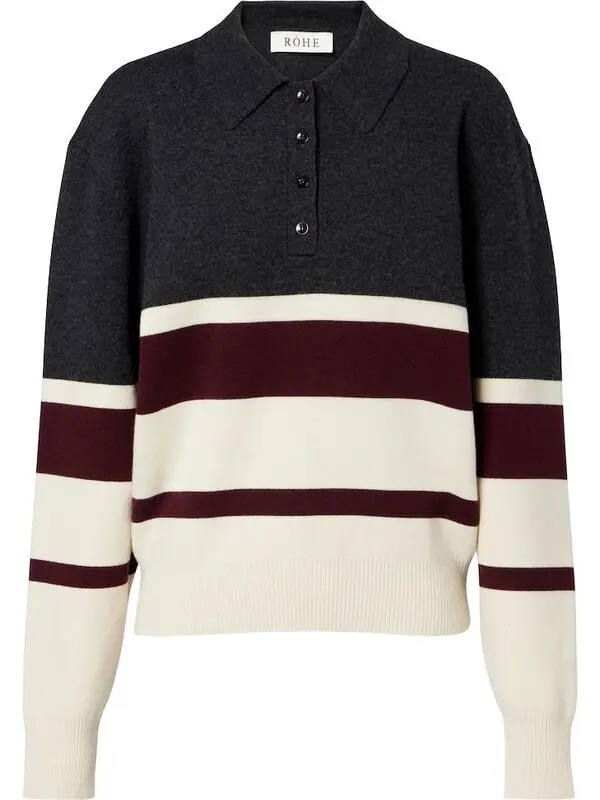 RÓHE Wool And Cashmere Polo Sweater - Multicoloured