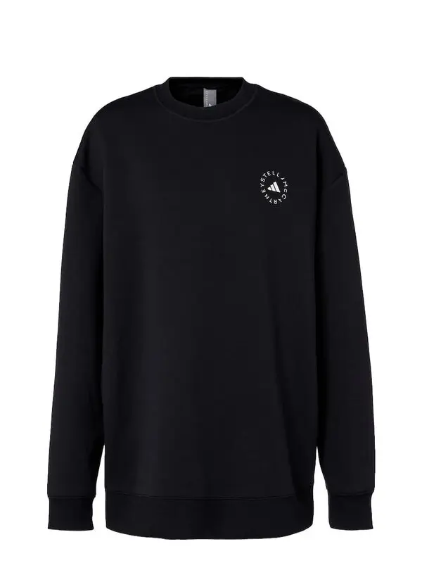 Adidas By Stella McCartney Logo Cotton-blend Jersey Sweatshirt - Black