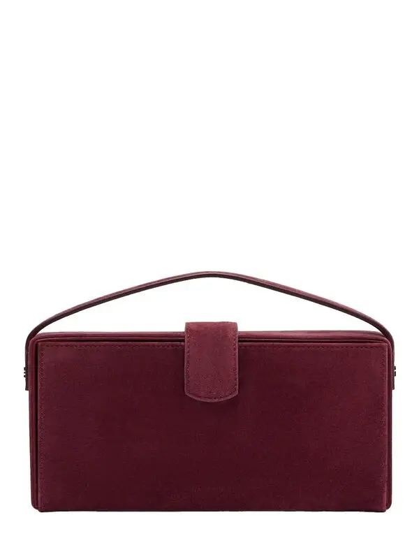 Magda Butrym Apolonia Suede Clutch - Burgundy