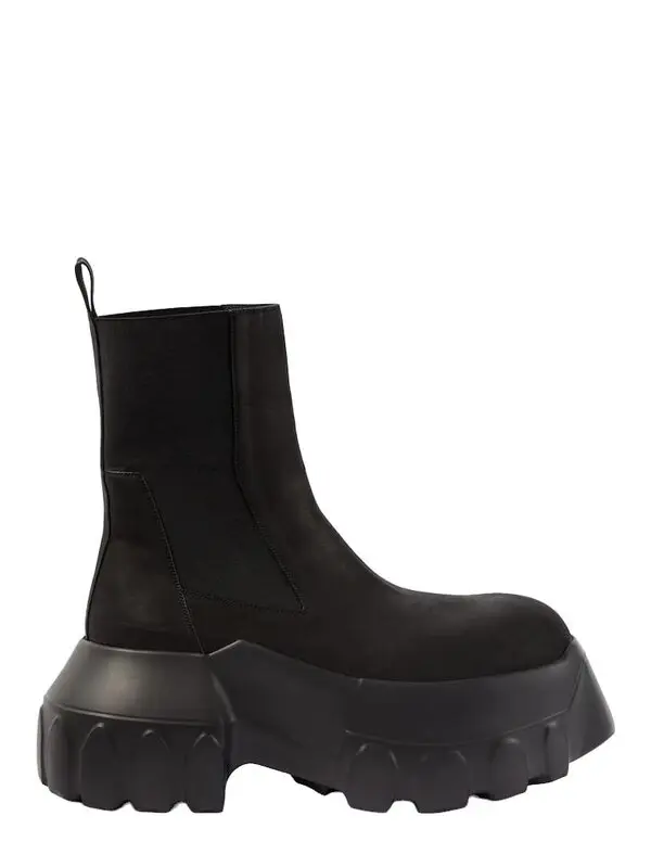 Rick Owens Beatle Mega Tractor Leather Chelsea Boots - Black