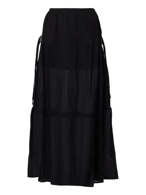 TOTÊME Cotton Maxi Skirt - Black