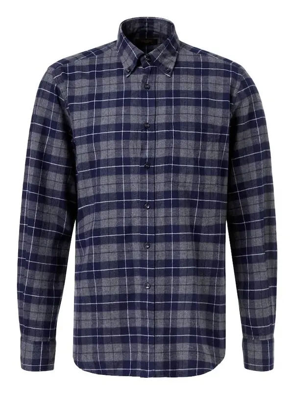 SLOWEAR Checked Cotton Shirt - Grey