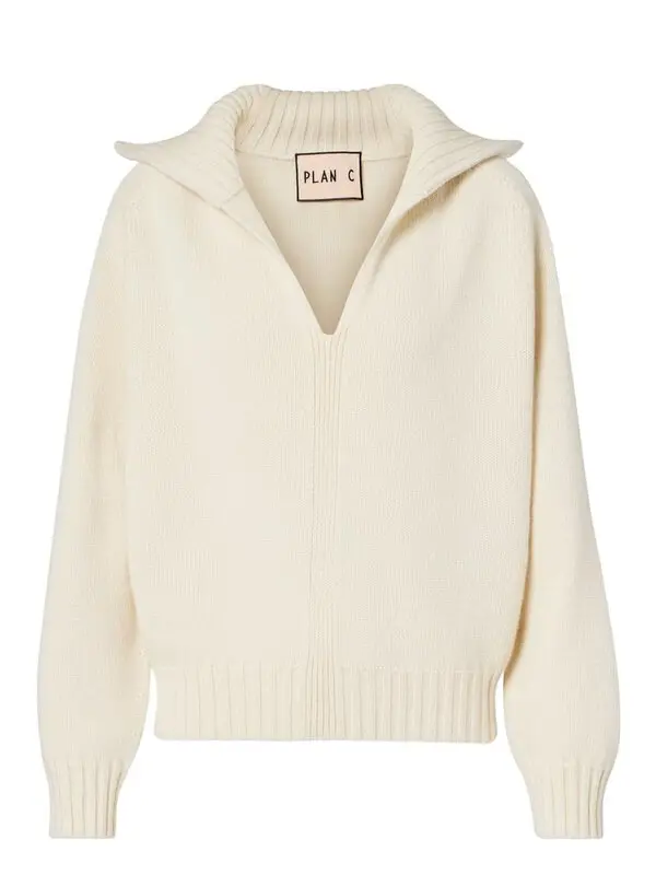 Plan C Wool And Cashmere Sweater - Beige
