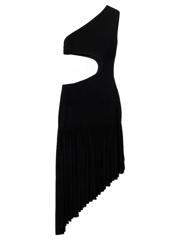 Alaïa One-shoulder Cutout Midi Dress - Black