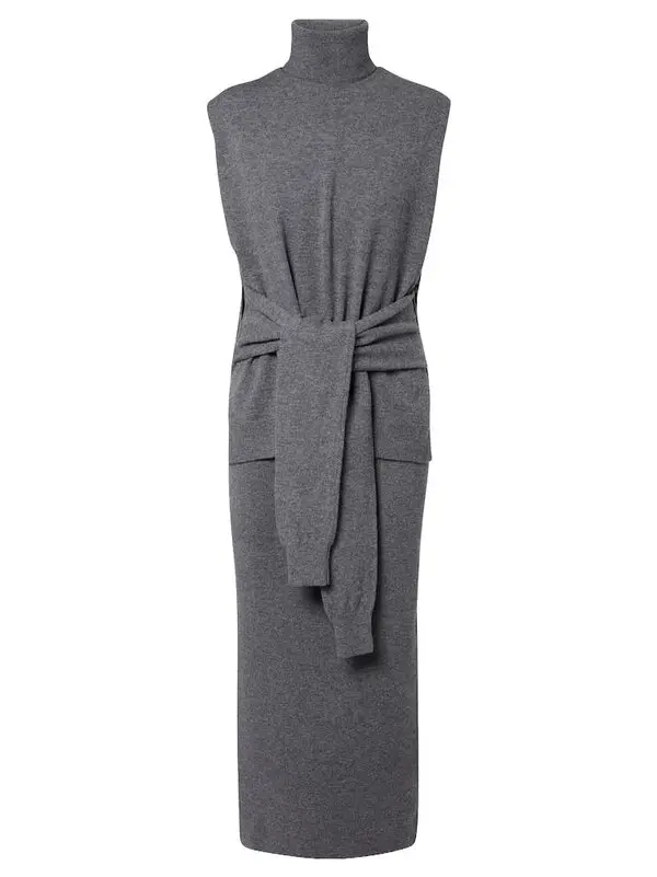 RÓHE Layered Wool And Cashmere-blend Midi Dress - Grey
