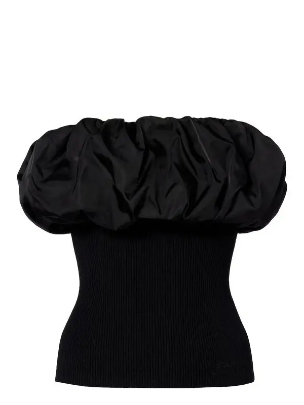 GANNI Draped Top - Black