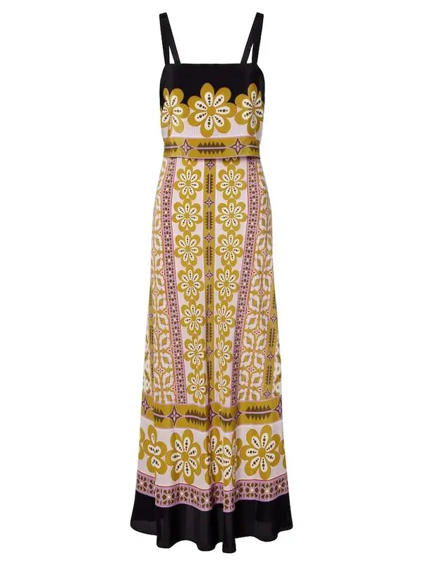 La DoubleJ Printed Silk Crêpe De Chine Maxi Dress - Multicoloured