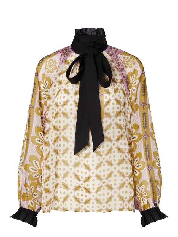 La DoubleJ Cerere Printed Tie-neck Blouse - Multicoloured