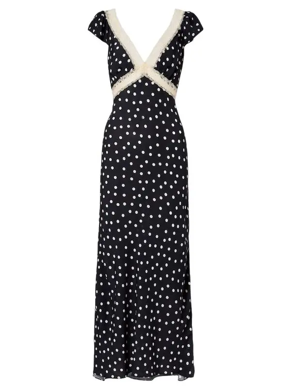 Rixo Iggy Polka-dot Maxi Dress - Black