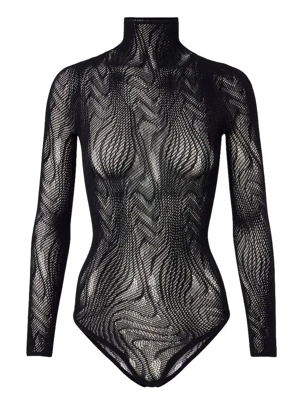 Wolford Sheer Mesh Bodysuit - Black