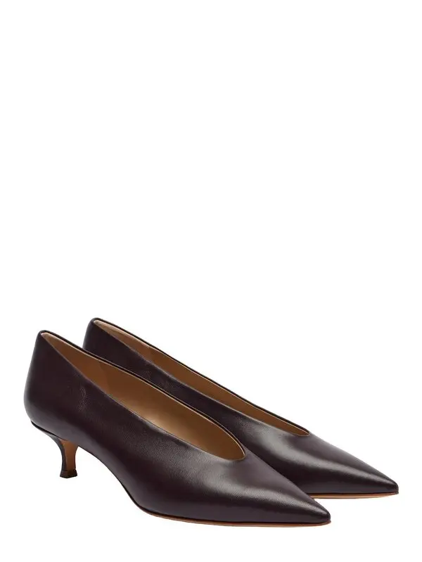 Le Monde Beryl Babouche Leather Pumps - Purple