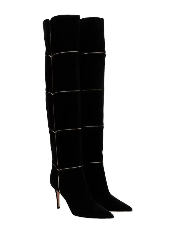 GIANVITO ROSSI Cuissard 85 Suede Knee-high Boots - Black
