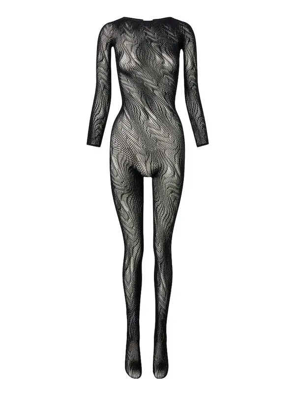 Wolford Sheer Mesh Catsuit - Black