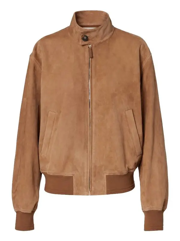 TOD'S Suede Bomber Jacket - Brown