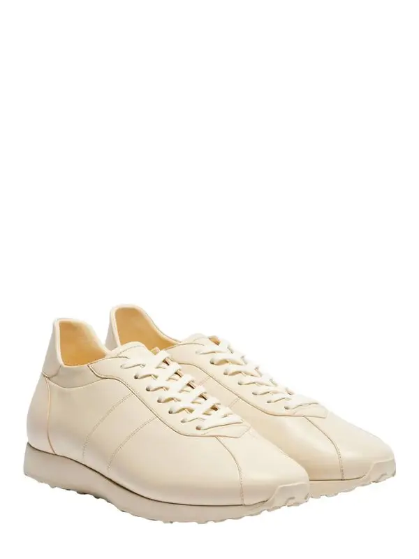 THE ROW Mica Leather Sneakers - Beige
