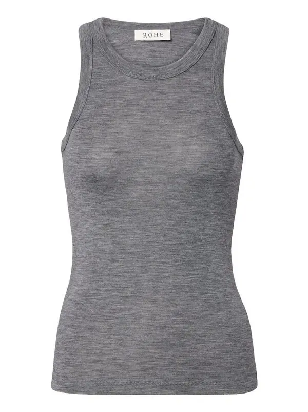 RÓHE Wool Jersey Tank Top - Grey