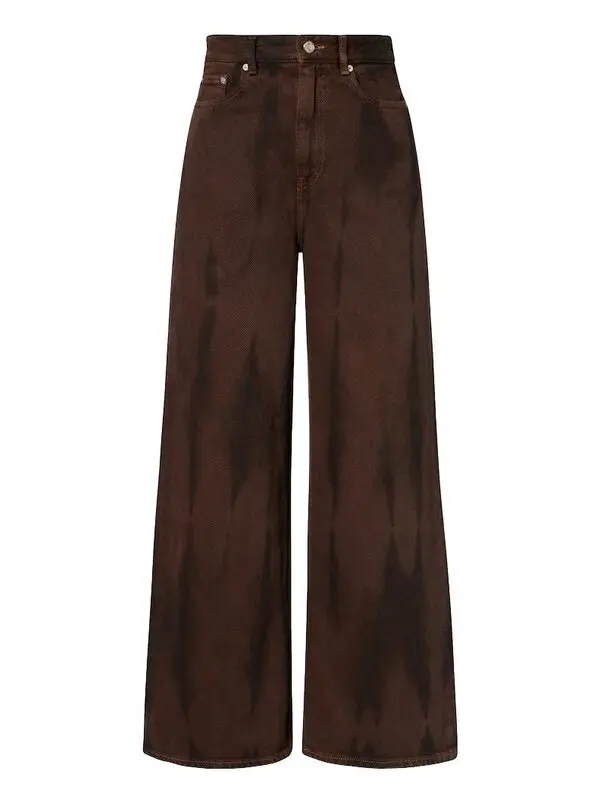 GANNI High-rise Wide-leg Jeans - Brown