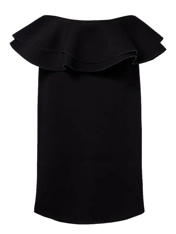 Plan C Ruffled Midi Skirt - Black