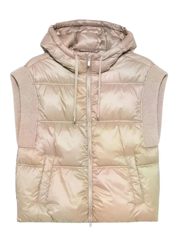 Peserico Hooded Quilted Vest - Neutrals