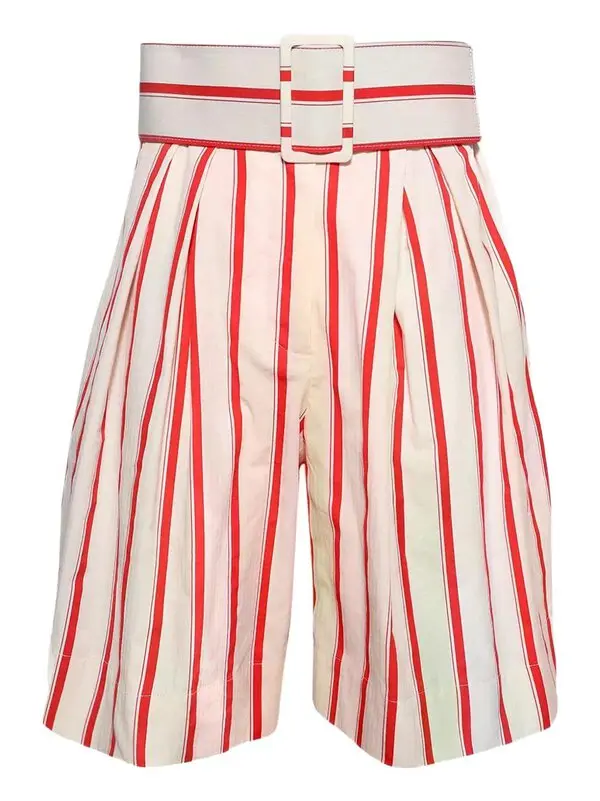 Rosie Assoulin Striped Belted Shorts - White