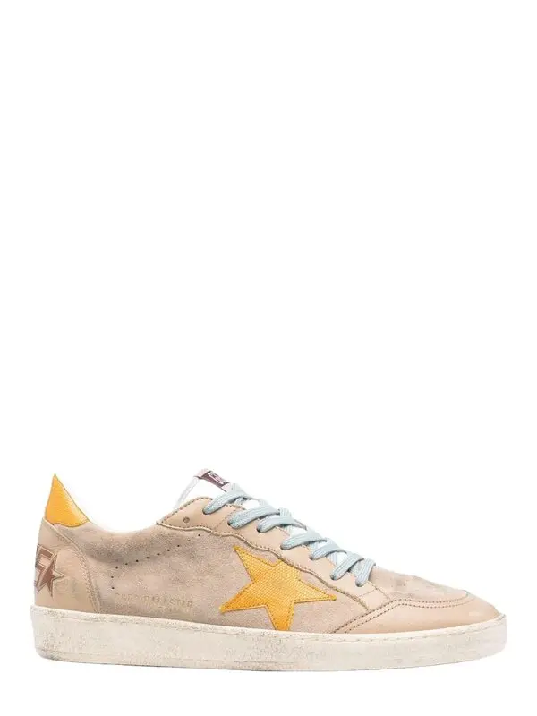 Golden Goose Low Top Sneakers - Taupe/white/yellow
