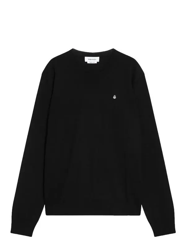 Alexander McQueen Crew Neck Wool Sweater - Black
