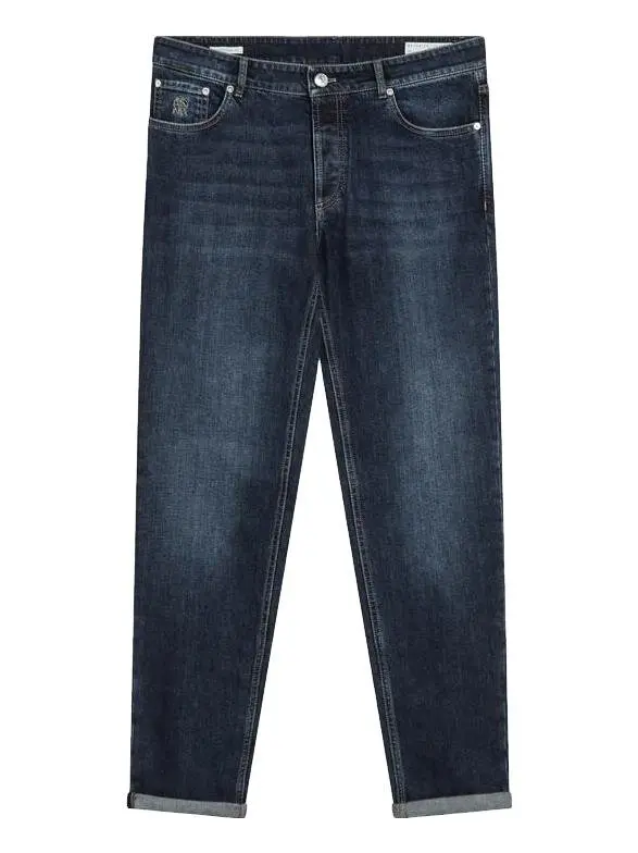 Brunello Cucinelli Washed Effect Denim Jeans - Blue