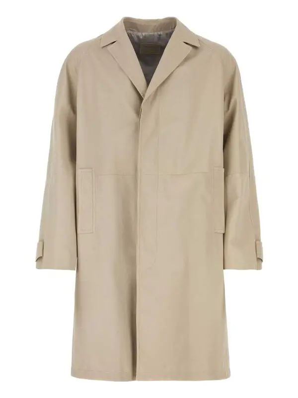 Prada Nappa Leather Coat - Beige O Tan