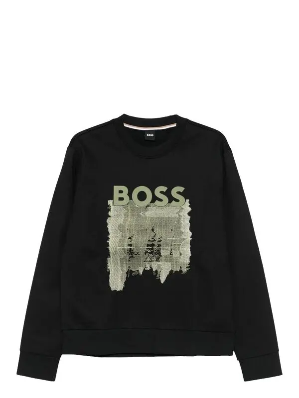 BOSS Crew Neck Sweatshirt With Logo - Black