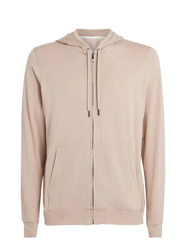 Derek Rose Basel Micro Modal Hoodie - Beige