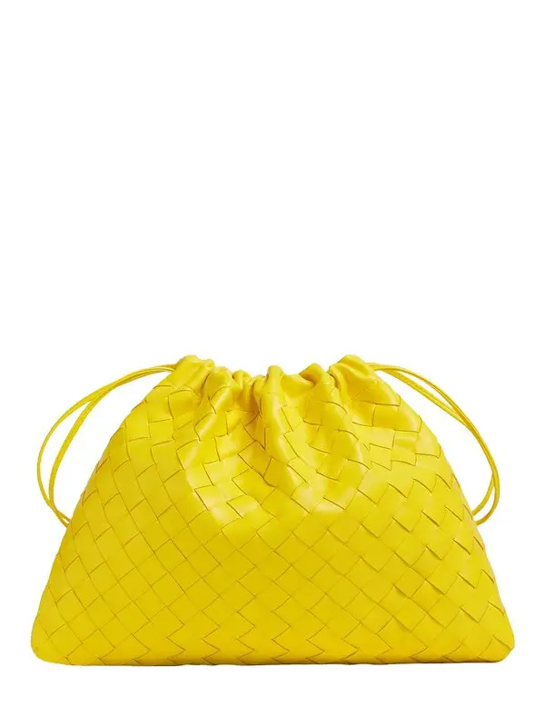 Bottega Veneta Medium Leather Dustbag Clutch - Yellow