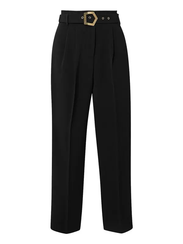 VIOLANTE NESSI Guttuso Pleated Straight-leg Cady Pants - Black